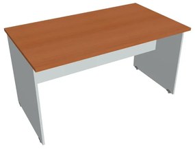 Stůl jednací rovný 140 cm - Hobis Gate GJ 1400 Dekor stolové desky: třešeň, Dekor lamino podnože: šedá