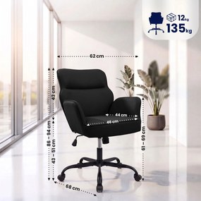 Kancelářská židle Amado umělá kůže – černá