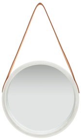 Nástěnné zrcadlo s popruhem 40 cm stříbrné 320362