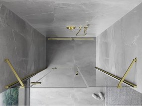 Mexen Mist-H, 1-křídlé sprchové dveře levé 125 cm, čiré sklo, zlatý matný profil, 8A5-125-001-55-00-L