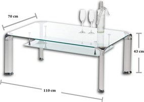 Sconto Konferenční stolek ALBERTO čiré sklo/kov