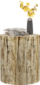 HOMCOM Cofee Table v designu stromového pařezu, Kruh, Noční stolek, Vedlejší stolek do obývacího pokoje, Zahrady, Přírodní, Ø37 x 43 cm | Aosom