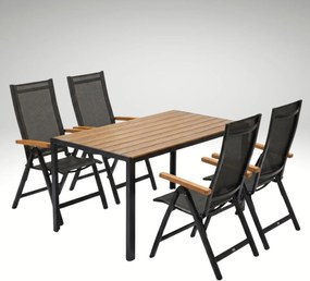 Vikio Zahradní jídelní set 140x80 pro 4 osoby přírodní VZS210P4