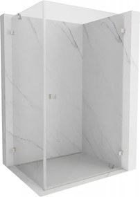 Mexen Lunar-B pravostranný výklopný sprchový kout 100 x 90 cm, čiré sklo, broušená ocel, 832-100-090-97-00-P