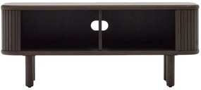 Tmavě hnědý dřevěný TV stolek Kave Home Mailen 120 x 40 cm