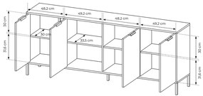 LARS a | komoda 203 4D | 202,9 cm | antracit
