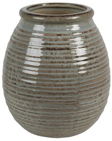 Šedý antik keramický květináč Bao - Ø 18*20 cm