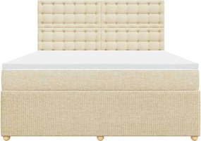 Box spring postel s matrací krémová 180x200 cm textil 3294454