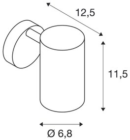 SLV 1000729 Enola_B, černé spotové svítidlo s vypínačem, 1x50W GU10, výška 11,5cm