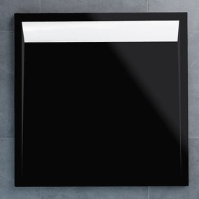 SanSwiss Ila Sprchová vanička čtvercová 100×100 cm černá Barva krytu  sifonu: Bílá