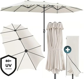 Dvojitý slunečník MIAMI, 460 × 270 cm, béžová Kingsleeve
