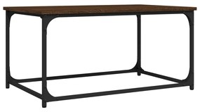 Konferenční stolek hnědý dub 80 x 50 x 40 cm kompozit a železo - Default Title