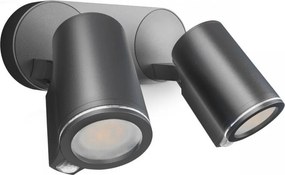 STEIN 058654 Venkovní nástěnné svítidlo SPOT DUO S CONNECT antracit 14,6W 3000K IP44 Bluetooth se senzorem - STEINEL
