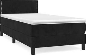 Box spring postel s matrací černá 100x200 cm samet 3141229