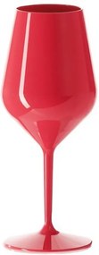 Červená nerozbitná plastová sklenice na víno 470 ml 6pack
