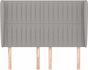 Čelo postele typu ušák světle šedé 147x23x118/128 cm textil 3118192