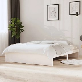 Rám postele bílý masivní dřevo 140 x 200 cm,  814950