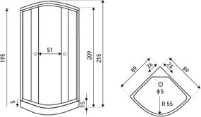 BPS-koupelny Hydromasážní box NV-Sali 89x89