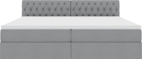 Postel s úložným prostorem a matrací Světle šedá 200 x 200 cm 3370593