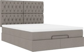 Osmanský rám postele s matrací taupe 140x200cm textil 3314097