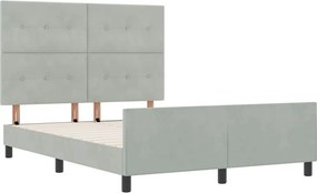 Postel s boxspringem s čelo Světle šedá 140 x 200 cm samet 3344945