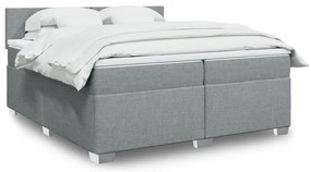 Box spring postel s matrací světle šedá 200 x 200 cm textil 3288288