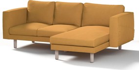 Potah na pohovku IKEA Norsborg 3-místná se šezlongem barva žlutá látka pletený vzor