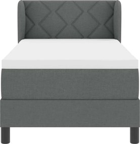 Postel s boxspringem s čelo Tmavě šedá 80 x 200 cm textil 3340053