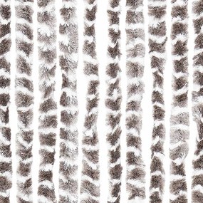 Závěs proti hmyzu taupe a bílý 90 x 220 cm Chenille 325461
