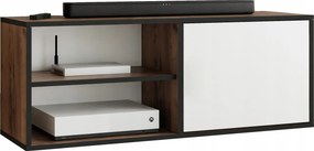 TV skříňka EDI 2 dub Craft zlatý + bílý otevřená TV skříňka s policí