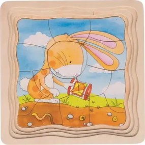 GOKI Vývojové dřevěné puzzle Zeleninový záhon / od 3 let