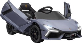 Dětské elektrické autíčko AIYAPLAY 12V s dálkovým ovládáním 2.4G, elektrické vozidlo s LED světly, USB/MP3 připojením, křídlovými dveřmi, odpruženými