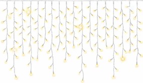 Easy Fix venkovní LED rampouchy, světelné krápníky, 300 × 90 cm, teple bílá s FLASH, 174 diod, bílý kabel, IP67, prodlužovací