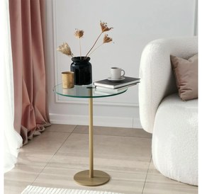 Matně zlatý skleněný stolek Neostyle Social