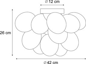 Designové stropní svítidlo mosazné s duhovým sklem 4 světla - Uvas