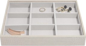 Krabička na šperky Stackers Croc s 9 přihrádkami classic putty