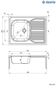 Deante Dřez Tango s odkapávačem, nerez - ZM6 0110