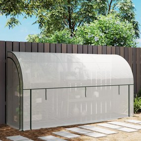 Outsunny skleník s rolovacími dveřmi, zimní skleník z ocelové fólie, skleník na balkon, zahrada, rajčatový skleník s UV ochranou 300x80x157cm rajčato…