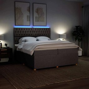Box spring postel s matrací taupe 200x200 cm textil 3294474