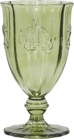 Zelená sklenice na víno Saint-Émilion s dekorem – Ø 9*16 cm / 350ml