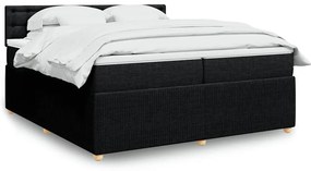 Box spring postel s matrací černá 200x200 cm textil 3287579