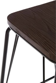 Černá/hnědá stolička z jilmového dřeva District – Premier Housewares