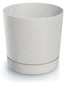 PROSPERPLAST Květináč - TUBO P Eco Wood Průměr: 17,8 cm, Barva: bílá