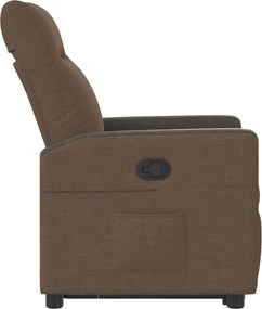 Zvedací polohovací křeslo hnědé textil 3324055