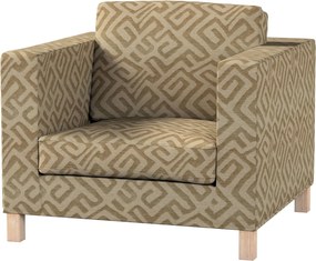 Potah na křesko IKEA Karlanda, krátký barva béžová látka pletený vzor, vzorované