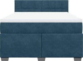 Box spring postel s matrací tmavě modrá 140x190 cm samet 3286310