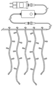 Nedis WIFILXC01W200- LED Vánoční závěs 200xLED/8 funkcí 6m IP65 Wi-Fi Tuya teplá