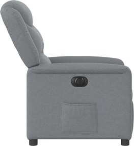 Elektrické polohovací křeslo světle šedé textil 3303174