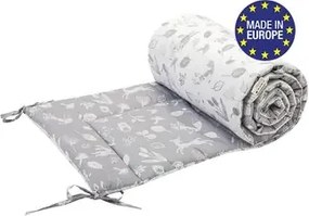 Bomimi MANTINEL do postýlky 180 cm, LESNÍ ZVÍŘÁTKA, ŠEDÁ