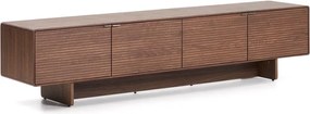 Tmavě hnědý TV stolek v dekoru ořechu 200x46x40 cm Norlen – Kave Home